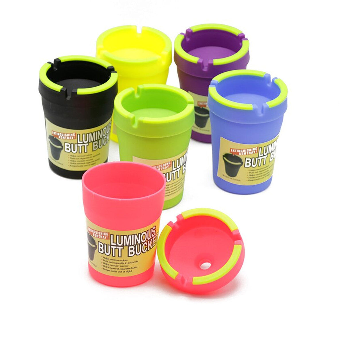 6 X Jumbo Luminous Butt Bucket Ashtray Cigarette Car Cup Ash Holder ...